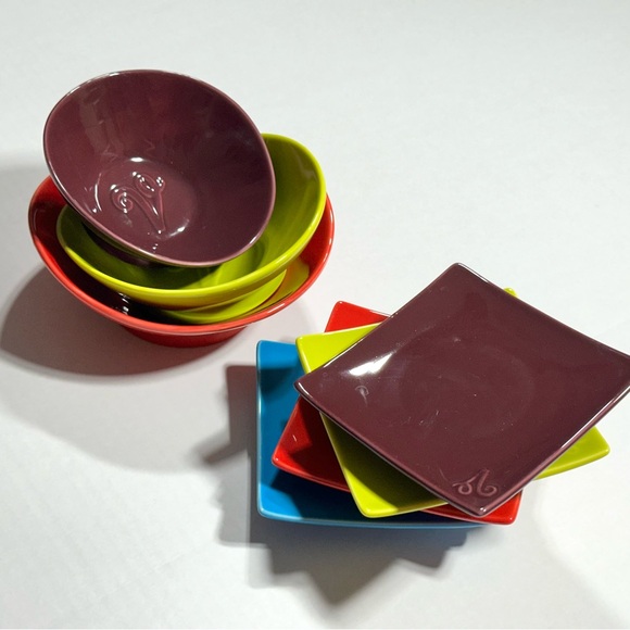 Velata | Dining | Velata Appetizer Snack Plates Bowl Set Colorful ...